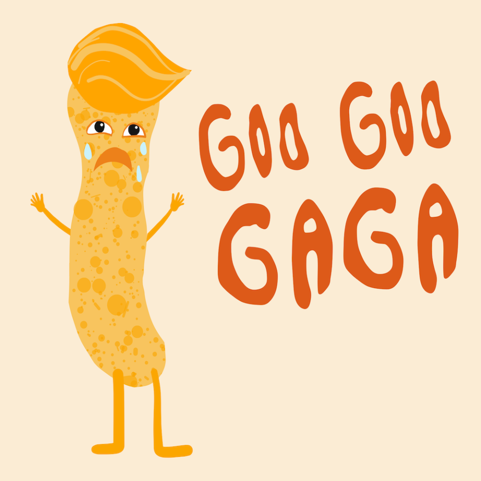 Uh oh, orange man! Small hands! Cheeto man, hehehe, big baby man! That ...
